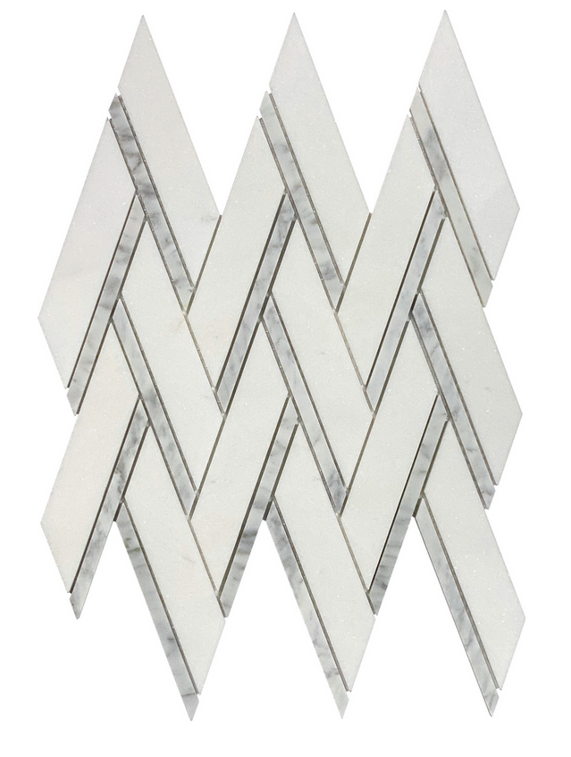 Lynd Herringbone Thassos and Carrara – Aston Design Studio